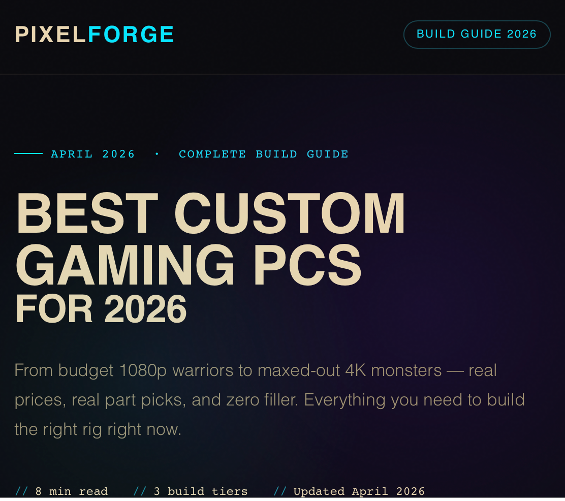 Best Custom Gaming PC Builds for 2026 | Budget to Flagship Rigs ...